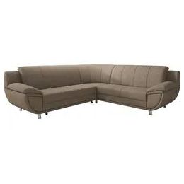 Ecksofa Trendmanufaktur "Rondo II, zeitlos & elegant, bequeme Armlehnen, L-Form", braun (tan), B:267cm H:85cm T:247cm, Struktur (100% Polyester), Sofas, Ecksofa, wahlweise mit Federkern, wahlweise mit Bettfunktion, B/T 267/247cm