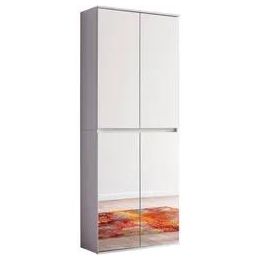 Garderobenschrank Inosign "Malcesine", wei&szlig;, B:74cm H:191cm T:34cm, Holzwerkstoff, Schr&auml;nke, Garderobenschrank, Garderobenschrank mit 4 T&uuml;ren - (B/T/H) 74/34/191 cm