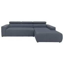 Ecksofa DOMO collection "Brandon gro&szlig;e Ausf&uuml;hrung B/T/H: 289/177/80 cm, auch in Leder und Cord", blau (dunkelblau), B:285cm H:80cm T:175cm, Luxus-Microfaser in Antikleder-Optik (100% Polyester);Luxus-Microfaser (100% Polyester);Kunstleder SOFTLUX, Sofas, Ecksofa, mit Kopfteilverstellung, wahlweise Sitztiefenverstellung, L-Form