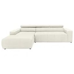 Ecksofa DOMO collection "Brandon gro&szlig;e Ausf&uuml;hrung B/T/H: 289/177/80 cm, auch in Leder und Cord", wei&szlig;, B:285cm H:80cm T:175cm, Luxus-Microfaser in Antikleder-Optik (100% Polyester);Luxus-Microfaser (100% Polyester);Kunstleder SOFTLUX, Sofas, Ecksofa, mit Kopfteilverstellung, wahlweise Sitztiefenverstellung, L-Form