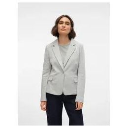 V&eacute;ro Moda Jerseyblazer VERO MODA "VMJULIA LS BLAZER", Damen, Gr. 36, grau (light grau melange), Piqu&eacute;, Obermaterial: 66% Polyester, 34% Baumwolle, meliert, tailliert, Blazer