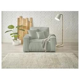 Loveseat OTTO HOME "FINNLEY, XXL-Sessel, Lesesessel, trendige Stoffe, inkl. Zierkissen", gr&uuml;n (mintgr&uuml;n), B:120cm H:85cm T:86cm, Bezugstoff aus 90% recyeltem Material ;Aqua Clean ;Gramatur 580g/qm +/- 5%, Sessel, verf&uuml;gbar in den Stoffqualit&auml;ten Boucl&eacute;, Struktur fein und Mega Cord