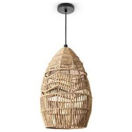 Paco Home Pendelleuchte "VILLA", braun, &Oslash; 20cm H: 35cm, Leuchten, LED Pendelleuchte Esstisch Lampe Boho Deckenlampe Papier E27 Natur, Pendelleuchte