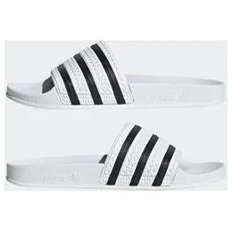 Badesandale Adidas ORIGINALS "ADILETTE", Damen, Gr. 46, wei&szlig; (wei&szlig;, core schwarz, wei&szlig;), Synthetik, Schuhe Schlappen Badelatschen Pantolette, Badelatschen, Topseller