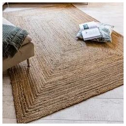 Teppich LUXOR living "Salo", beige (natur), B:65cm H:6mm L:130cm, Jute, Teppiche, Teppich, Juteteppich, handgeflochten, 100% Naturfaser, Wohnzimmer