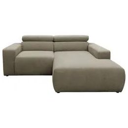 Ecksofa DOMO collection "Brandon, inkl. Kopfteilverstellung, B/T/H: 214/100/80 cm, L-Form", braun (schlamm), B:214cm H:80cm T:175cm, 100% Polyester, Sofas, Ecksofa, Cord, schlamm