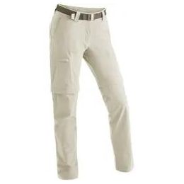 Outdoorhose Maier Sports "Inara slim zip", Damen, Gr. 23, Kurzgr&ouml;&szlig;en, braun (hellbraun), 90% Polyamid, 10% Elasthan, Hosen Outdoorhose, Damen Zip-Off Wanderhose, atmungsaktive Trekkinghose, Slim Fit
