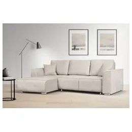 Ecksofa OTTO HOME "BEATRICE optionale Schlafsofa mit Bettkasten, B/T/H: 265/170/86 cm", beige (creme), B:265cm H:86cm T:170cm, 100% Polyester, Sofas, Ecksofa, L-Form, wahlweise auch mit Bettfunktion und Bettkasten