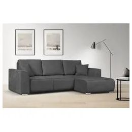 Ecksofa OTTO HOME "BEATRICE optionale Schlafsofa mit Bettkasten, B/T/H: 265/170/86 cm", grau (dunkelgrau), B:265cm H:86cm T:170cm, 100% Polyester, Sofas, Ecksofa, L-Form, wahlweise auch mit Bettfunktion und Bettkasten