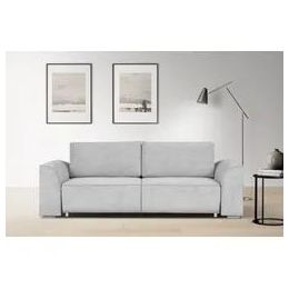 3-Sitzer Inosign "BEATRICE, B: 250 cm - wahlweise mit Bettfunktion", beige (creme), B:250cm H:92cm T:107cm, 100% Polyester, Sofas, u. Bettkasten, incl. 2 Zierkissen