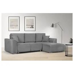 Ecksofa OTTO HOME "BEATRICE optionale Schlafsofa mit Bettkasten, B/T/H: 265/170/86 cm", grau (hellgrau), B:265cm H:86cm T:170cm, 100% Polyester, Sofas, Ecksofa, L-Form, wahlweise auch mit Bettfunktion und Bettkasten