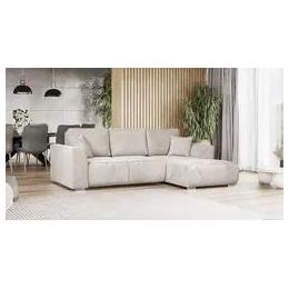 Ecksofa OTTO HOME "BEATRICE optionale Schlafsofa mit Bettkasten, B/T/H: 265/170/86 cm", beige (creme), B:265cm H:86cm T:170cm, 100% Polyester, Sofas, Ecksofa, L-Form, wahlweise auch mit Bettfunktion und Bettkasten