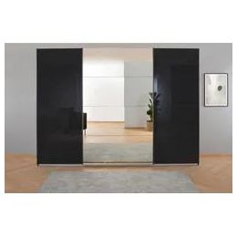 Schwebet&uuml;renschrank Rauch "Kleiderschrank Schrank Garderobe KOLUNA mit Glast&uuml;ren und Spiegel", grau (graumetallic, glas basalt), B:315cm H:229cm T:62cm, Holzwerkstoff, Schr&auml;nke, Schwebet&uuml;renschrank, Breiten 203/271/315/360 cm H&ouml;hen 210/229 cm MADE IN GERMANY