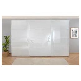 Schwebet&uuml;renschrank Rauch "Kleiderschrank Schrank Garderobe KOLUNA mit hochwertiger Glasfront", wei&szlig; (alpinwei&szlig;, glas kristallwei&szlig;), B:360cm H:210cm T:62cm, Holzwerkstoff, Schr&auml;nke, Schwebet&uuml;renschrank, inkl. 2 Innenschubladen sowie extra Einlegeb&ouml;den MADE IN GERMANY