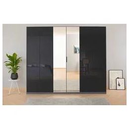 Dreht&uuml;renschrank Rauch "Kleiderschrank Schrank Garderobe KOLUNA mit hochwertiger Glas-Front", grau (graumetallic, glas basalt), B:271cm H:229cm T:54cm, Holzwerkstoff, Schr&auml;nke, Dreht&uuml;renschrank, mit Spiegel, inkl. 2 Innenschubladen sowie extra B&ouml;den MADE IN GERMANY