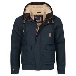 Winterjacke Alessandro Salvarini "ASRigio", Herren, Gr. L (52), blau (navy), Obermaterial: 100% Baumwolle; Innenseite: 100% Polyester, Jacken Winterjacke, mit warmem Teddyfell