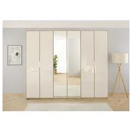 Dreht&uuml;renschrank Rauch "Kleiderschrank Schrank Garderobe KOLUNA mit hochwertiger Glas-Front", beige (eiche artisan, glas champagner), B:271cm H:210cm T:54cm, Holzwerkstoff, Schr&auml;nke, Dreht&uuml;renschrank, mit Spiegel, inkl. 2 Innenschubladen sowie extra B&ouml;den MADE IN GERMANY