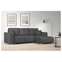 Ecksofa OTTO HOME "BEATRICE optionale Schlafsofa mit Bettkasten, B/T/H: 265/170/86 cm", grau (dunkelgrau), B:265cm H:86cm T:170cm, 100% Polyester, Sofas, Ecksofa, L-Form, wahlweise auch mit Bettfunktion und Bettkasten