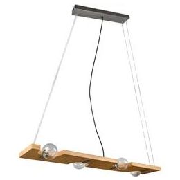 Trio LEUCHTEN Pendelleuchte "Tailor", beige (natur), 4, H: 150cm, 1 Stk., Leuchten, H&auml;ngelampe h&ouml;henverstellbar, exkl 4xE27 max 10W, Holz naturbelassen, Pendelleuchte