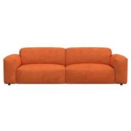 3-Sitzer FLEXLUX "Lucera Sofa, super bequem durch hochwertigen Sitzaufbau mit Kaltschaum", orange (burned orange), B:252cm H:73cm T:102cm, 85% Polyester/15%Polyamide, Sofas, modern & anschmiegsam, Designsofa