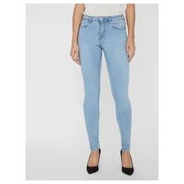 V&eacute;ro Moda Skinny-fit-Jeans VERO MODA "VMTANYA MR S PIPING JEANS VI352 GA NOOS", Damen, Gr. S (36), L&auml;nge 32, blau (light blau denim), Denim/Jeans, Obermaterial: 69% Baumwolle, 25% Polyester, 3% Elasthan, 3% Viskose, skinny fit, Jeans