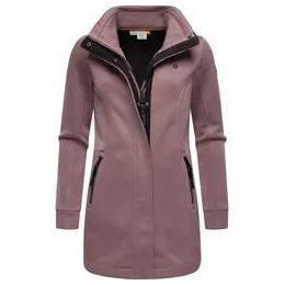 Sweatjacke Ragwear "Letrice Bonded", Damen, Gr. L (40), lila (mauve), Sweatware, Obermaterial:100% Polyester. Futter: 100% Polyester, tailliert Po-bedeckend, hoch geschlossener Ausschnitt, &Auml;rmel ohne &Auml;rmelschlitz normaler Saum, Sweatjacken Sweatjacke, Elegante Zip-Jacke mit hohem Kragen in Feinstrickoptik