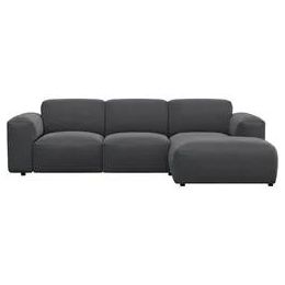 Ecksofa FLEXLUX "Lucera Chaislongue rechts oder links, L-Form, bequem", grau (dervit grau), B:251cm H:73cm T:171cm, 100% Polyester, Sofas, Ecksofa, modern & anschmiegsam, Kaltschaum, Stahl-Wellenunterfederung