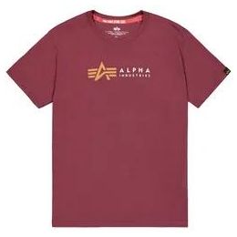 T-Shirt Alpha Industries "Alpha Label T-Shirt", Herren, Gr. M, rot (burgundy), Obermaterial: 100% Baumwolle, Shirts T-Shirt