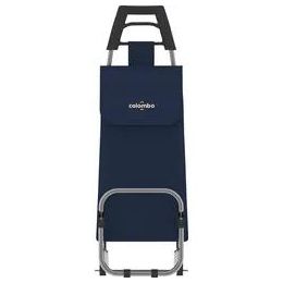 Einkaufstrolley BISCHOF COLOMBO "ROLLY", blau (blau, schwarz), B:36cm H:90cm T:10cm, Polyester, Einkaufsk&ouml;rbe, Tasche aus wasserdichten Polyester, Maximales Tragegewicht 25 kg