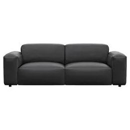 2,5-Sitzer FLEXLUX "Lucera Sofa, super bequem durch hochwertigen Sitzaufbau mit Kaltschaum", schwarz (deep schwarz), B:219cm H:73cm T:102cm, 100% Echteder, Sofas, modern & anschmiegsam, Designsofa