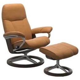 Relaxsessel stressless "Consul", braun (new caramel), B:91cm H:102cm T:79cm, Leder BATICK: BATICK ist ein leicht korrigiertes, durchgef&auml;rbtes und genarbtes M&ouml;belleder, bei dem die meisten Unebenheiten und Spuren in der Regel entfernt wurden.;Leder PALOMA: PALOMA ist ein durchgef&auml;rbtes Semianilin-M&ouml;belleder mit nat&uuml;rlicher Narbung.;ROHLEDER Stoff Q2 FARON: Ein fester zuverl&auml;ssiger Boucl&eacute; mit einem 