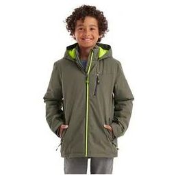 Outdoorjacke Killtec "KOW 159 BYS JCKT", Jungen, Gr. 164, gr&uuml;n (olivgr&uuml;n), Obermaterial: 100% Polyester;Futter: 100% Polyester;F&uuml;llung: 100% Polyester, Jacken Outdoorjacke, Wasser- und winddichte Kids Winterjacke mit Fleece-Futter