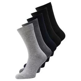 Jack & Jones Basicsocken JACK & JONES "JACJENS SOCK 5 PACK NOOS", Herren, grau (dunkelgrau melange), Baumwollmischung, meliert, Socken