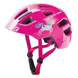 Kinderfahrradhelm Cratoni "MAXSTER" Gr. 52, rot (einhorn, pink glanz), Helme, Kinder, 52/56 Kopfumfang: 52cm - 56cm