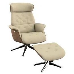 Relaxsessel FLEXLUX "Volden Fernsehsessel, verstellbarer R&uuml;cken- & Kopfst&uuml;tze, drehbar", beige (sandy beige), B:83cm H:112cm T:125cm, 100% Polyester, Sessel, Relaxsessel, Airchannels, robuster Alu Fu&szlig;, hervorragender Komfort, Holzrahmen