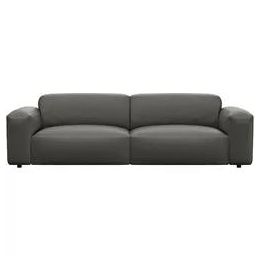 3-Sitzer FLEXLUX "Lucera Sofa, super bequem durch hochwertigen Sitzaufbau mit Kaltschaum", grau (warm mineral grau), B:252cm H:73cm T:102cm, 100% Echteder, Sofas, modern & anschmiegsam, Designsofa