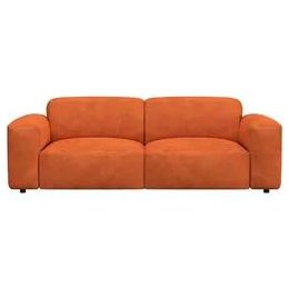 2,5-Sitzer FLEXLUX "Lucera Sofa, super bequem durch hochwertigen Sitzaufbau mit Kaltschaum", orange (burned orange), B:219cm H:73cm T:102cm, 85% Polyester/15%Polyamide, Sofas, modern & anschmiegsam, Designsofa