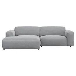 Ecksofa FLEXLUX "Lucera Chaislongue rechts oder links, L-Form, bequem", grau (sophisto grau), B:257cm H:73cm T:171cm, 100% Polyester, Sofas, Ecksofa, modern & anschmiegsam, Kaltschaum, Stahl-Wellenunterfederung