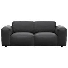 2-Sitzer FLEXLUX "Lucera Sofa, super bequem durch hochwertigen Sitzaufbau mit Kaltschaum", schwarz (deep schwarz), B:187cm H:73cm T:102cm, 100% Echteder, Sofas, Designsofa, modern & anschmiegsam