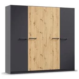 Dreht&uuml;renschrank Rauch "Kleiderschrank Schrank Garderobe Garderobenschrank Stauraumwunder MODI", grau (graumetallic, eiche artisan), B:226cm H:210cm T:54cm, Holzwerkstoff, Schr&auml;nke, Dreht&uuml;renschrank, optional mit Spiegel MADE IN GERMANY
