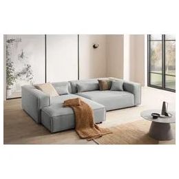 Ecksofa "PIARA XXL, Big-Sofa, Cord, Leinenoptik o. Strukturstoff, L-Form", grau (hellgrau), B:288cm H:66cm T:198cm, 100% Polyester, LeGer Home by Lena Gercke, Sofas, Ecksofa, wahlweise Ottomane rechts/links, Kedernaht, extra tiefe Sitzfl&auml;che