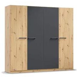 Dreht&uuml;renschrank Rauch "Kleiderschrank Schrank Garderobe Garderobenschrank Stauraumwunder MODI", grau (eiche artisan, graumetallic), B:226cm H:210cm T:54cm, Holzwerkstoff, Schr&auml;nke, Dreht&uuml;renschrank, optional mit Spiegel MADE IN GERMANY