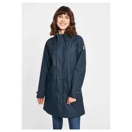 Regenmantel Derbe "Traveby_fisher", Damen, Gr. 44, blau (navy), Obermaterial: 100% Polyester; Futter: 100% Baumwolle; &Auml;rmelfutter: 100% Polyester, M&auml;ntel, wasserabweisend, winddicht, Kapuze