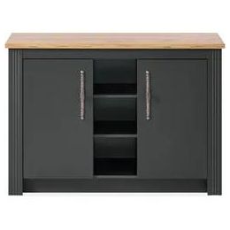 Sp&uuml;lenschrank OTTO HOME "KS-Westminster", grau (grau dunkel), B:130cm H:92cm T:60cm, Schr&auml;nke, Sp&uuml;lenschrank, im romantischen Landhausstil, Breite 130 cm, exclusiv by Otto