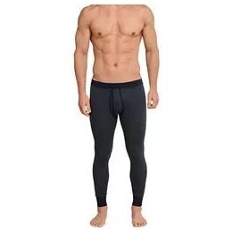 Lange Unterhose Schiesser "Feinripp Melange", Herren, Gr. 8 (XXL), blau (803, dunkelblau), Feinripp, Obermaterial: 100% Baumwolle, gestreift, unifarben, figurbetont, Unterhosen Lange Unterhose, mit Softbund