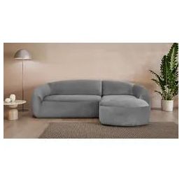 Ecksofa "YANI, L-Form, Designersofa, organische Form, Ma&szlig;e B/T/H: 255/170/81 cm", grau (dunkelgrau), B:255cm H:81cm T:170cm, 100% Polyester, LeGer Home by Lena Gercke, Sofas, Ecksofa, mit Wellenunterfederung, auch in Boucl&eacute;, Recamiere rechts/links