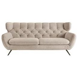 3-Sitzer 3C Candy "Beatrice, extravagantes Megasofa, bequem, K&uuml;chensofa, Breite 225cm", braun, B:225cm H:94cm T:95cm, 100% Polyester, Sofas, mit R&uuml;ckensteppung im Rautenmuster, Samt Optik, auch in Fellimitat
