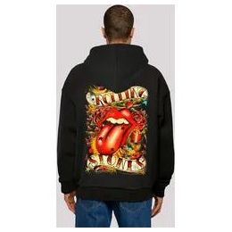 Kapuzenpullover F4NT4STIC "The Rolling Stones Tongue And Stars", Herren, Gr. L, schwarz, Obermaterial: 100% Baumwolle, oversize, Pullover Kapuzenpullover, Musik, Band, Logo
