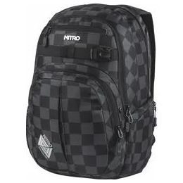 Schulrucksack Nitro "Chase", Kinder, Gr. B/H/T: 37cm x 51cm x 23cm, grau (checker), Basic, Rucks&auml;cke Schulrucksack, Alltagsrucksack, Rucksack f&uuml;r Freizeit, Schule, Arbeit und Reise