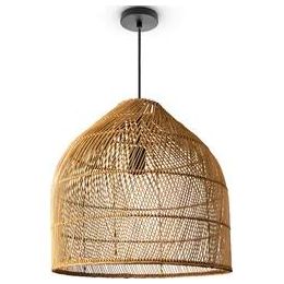 Paco Home Pendelleuchte "LINNU", braun, &Oslash; 44cm H: 44cm, Leuchten, Korblampe Rattan Pendelleuchte Wohnzimmer Boho Deckenlampe Natur, Pendelleuchte